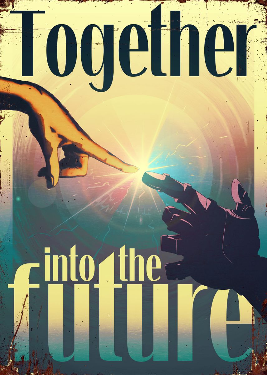 'Together Into the Future' Poster, picture, metal print, paint by Mr ...