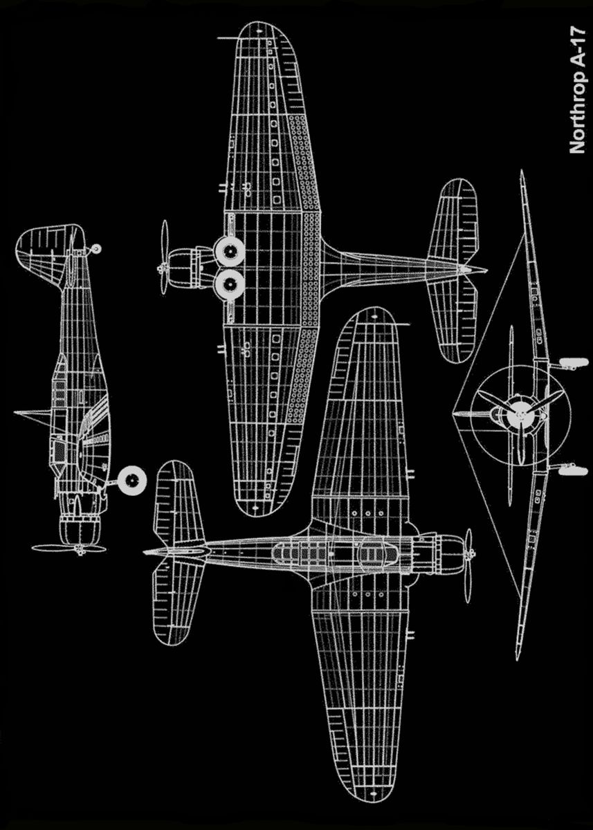 'Northrop A-17' Poster, picture, metal print, paint by Star Stary ...