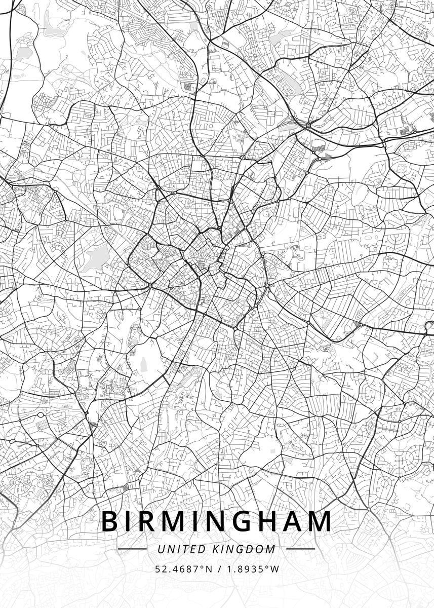 'Birmingham, United Kingdom' Poster, picture, metal print, paint by ...