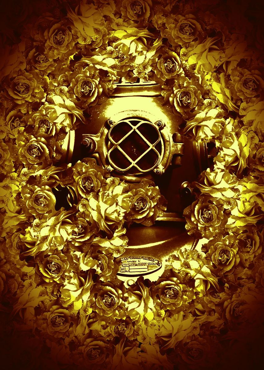 'Gold diver' Poster, picture, metal print, paint by Snisovik Prints ...