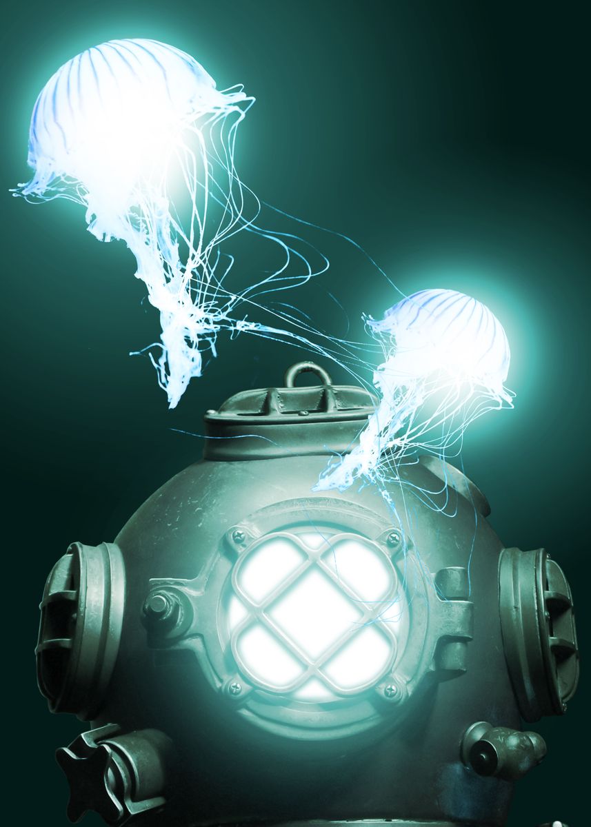 'DEEP DIVING' Poster, picture, metal print, paint by Snisovik Prints ...