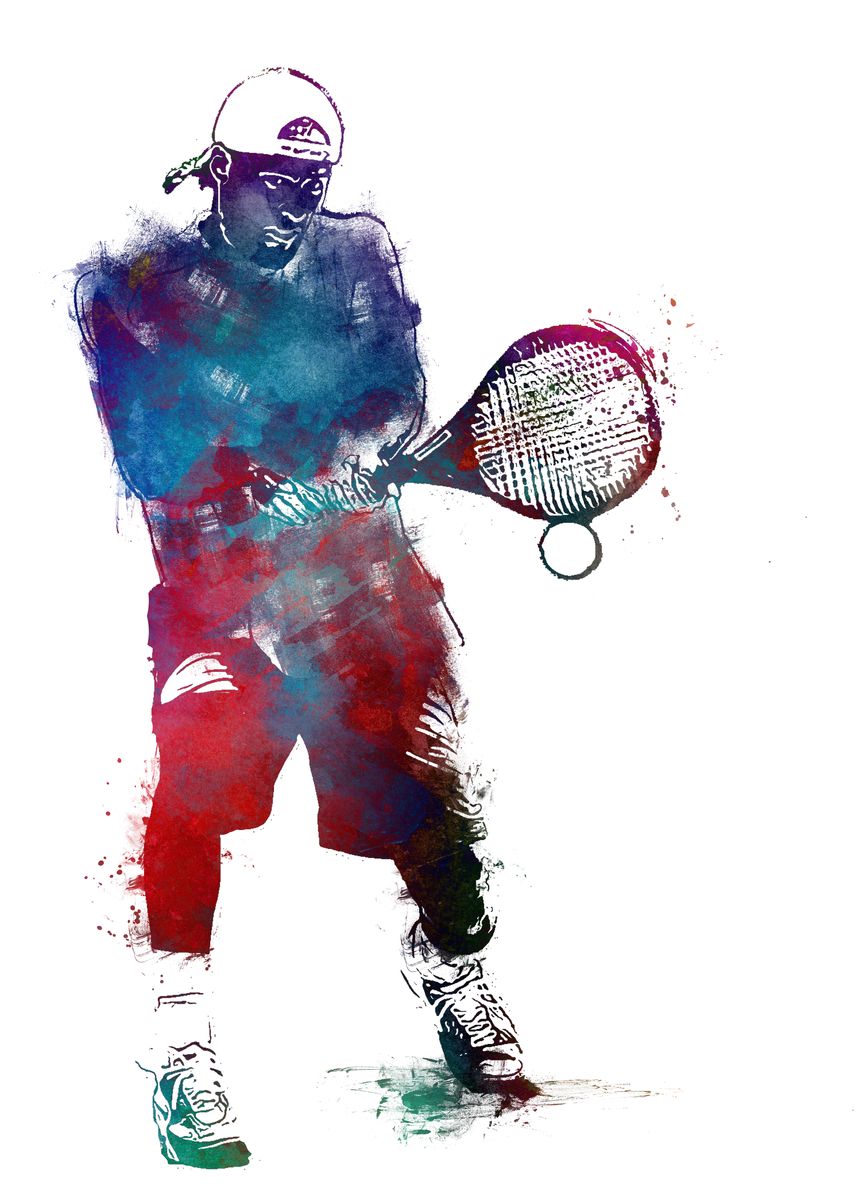 'Tennis player' Poster, picture, metal print, paint by JBJart Justyna ...