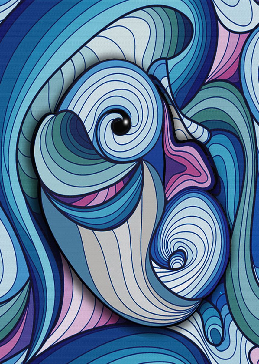 'Baby Dolphin Abstract' Poster by Nadine May | Displate