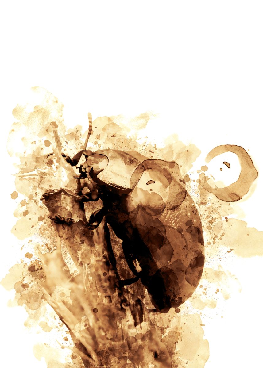 'Bug Coffee Style Painting' Poster, picture, metal print, paint by Shak ...