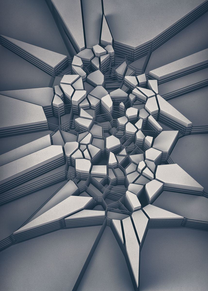 'Fracture' Poster, picture, metal print, paint by Josh Lapham | Displate