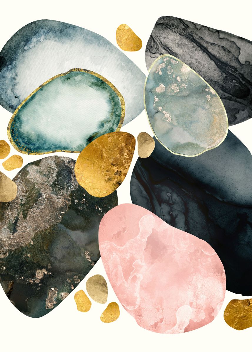 'Pebble Abstract' Poster, picture, metal print, paint by SpaceFrog ...