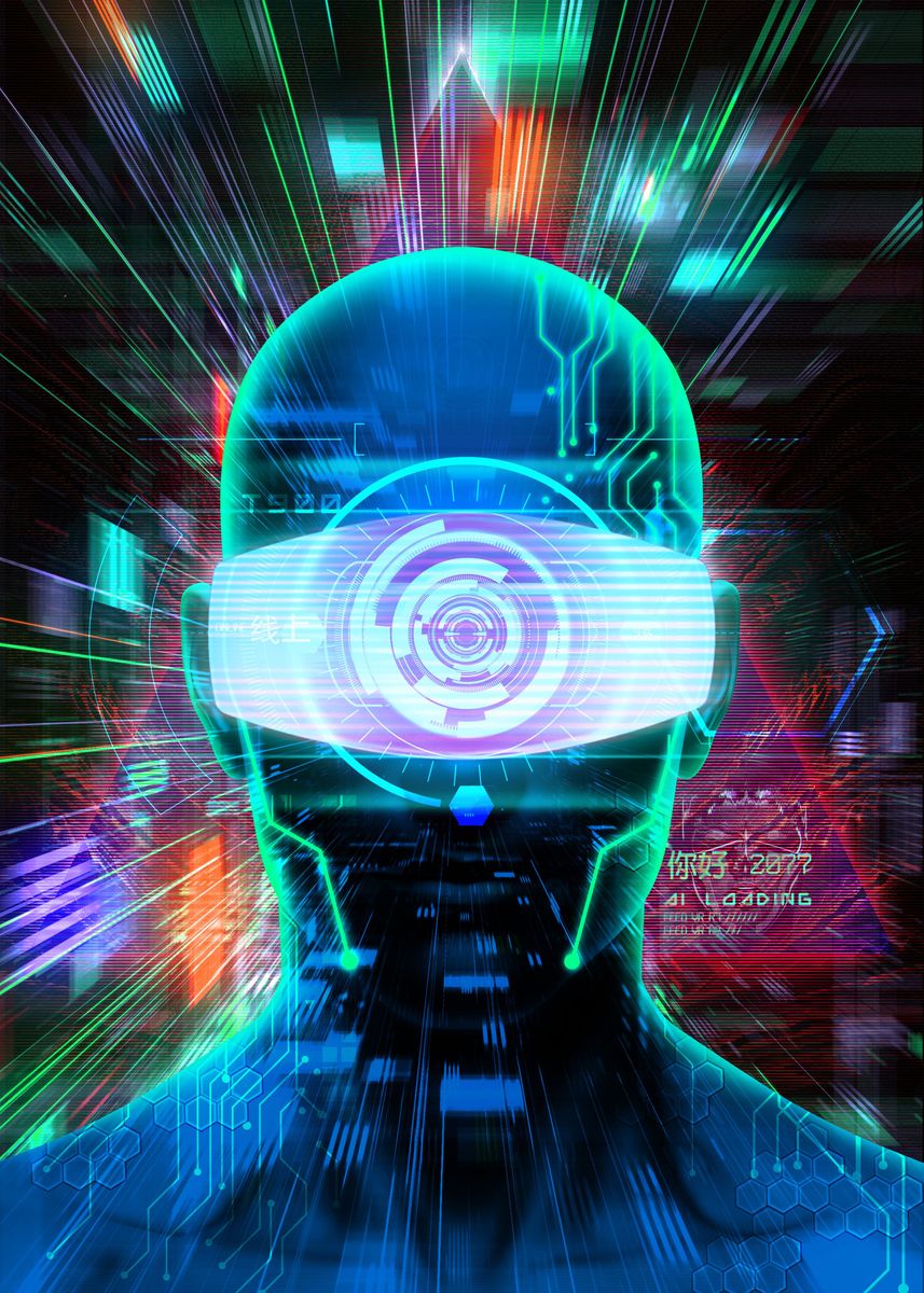 'Vision 2077' Poster, picture, metal print, paint by Naked Monkey ...