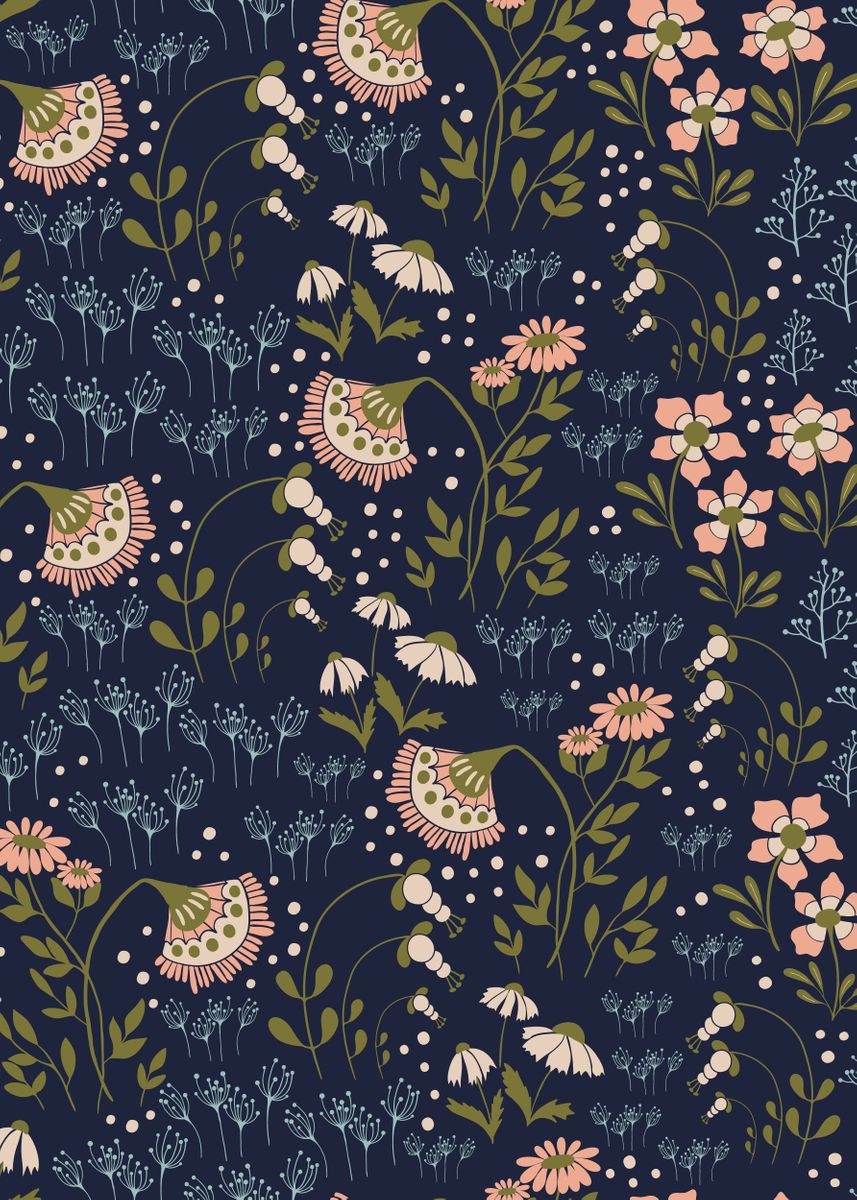 'Textile Floral Pattern 04' Poster by Alfred Msacki | Displate