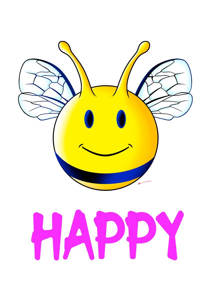 ''Bee' Happy' Poster by AM Santos | Displate