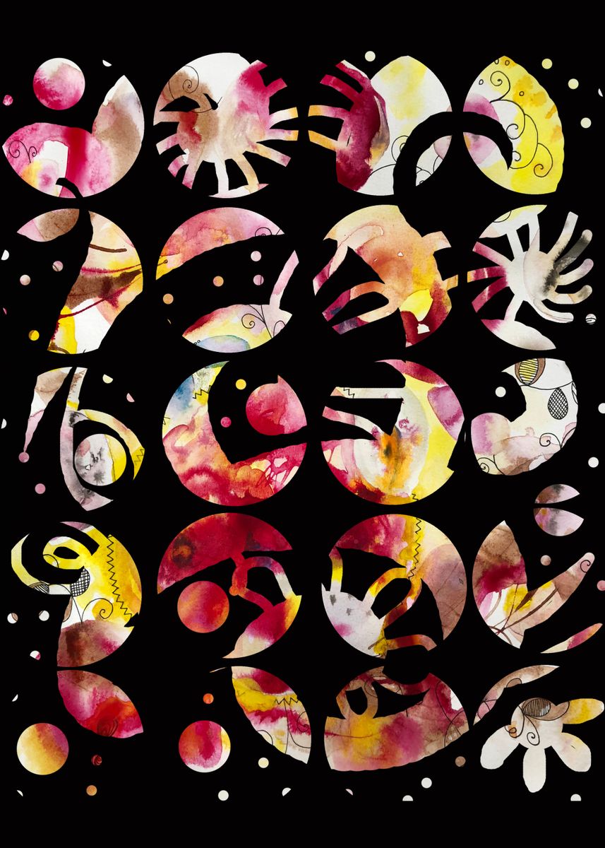 'watercolor signs' Poster by Marianna Tankelevich | Displate