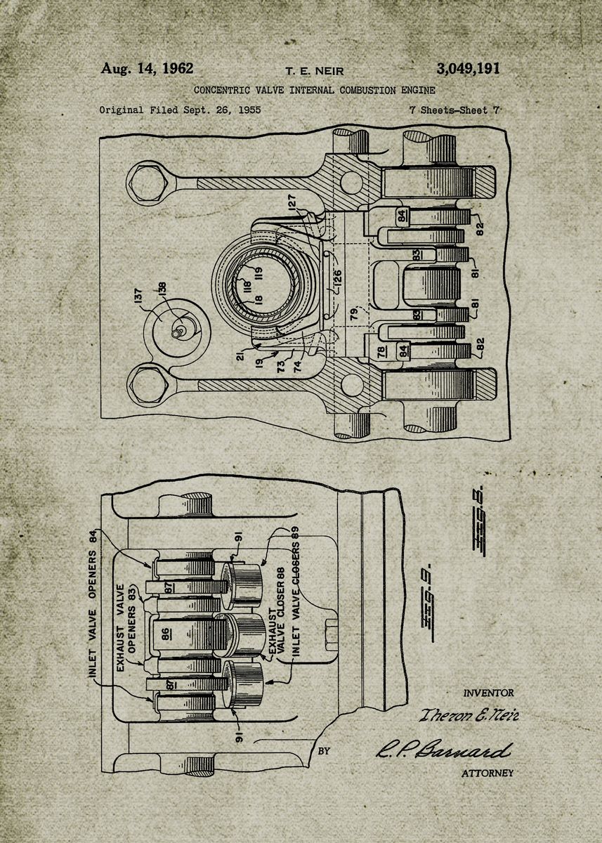 '1955 Concentric Valve' Poster, picture, metal print, paint by Nicram K ...