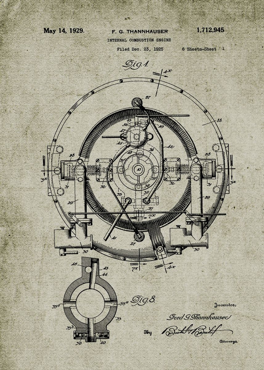 '1925 Combustion Engine' Poster, picture, metal print, paint by Nicram ...