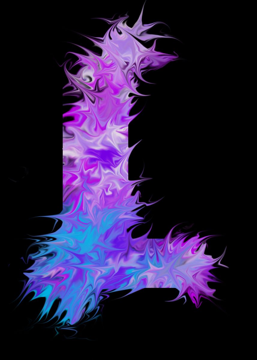 'L - pink, purple, blue' Poster by Caroline Eley | Displate