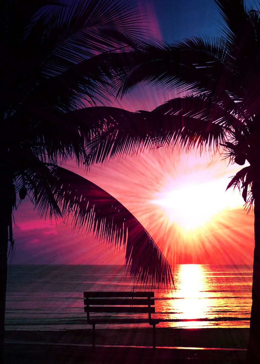 'Sunset' Poster, picture, metal print, paint by Sato o | Displate