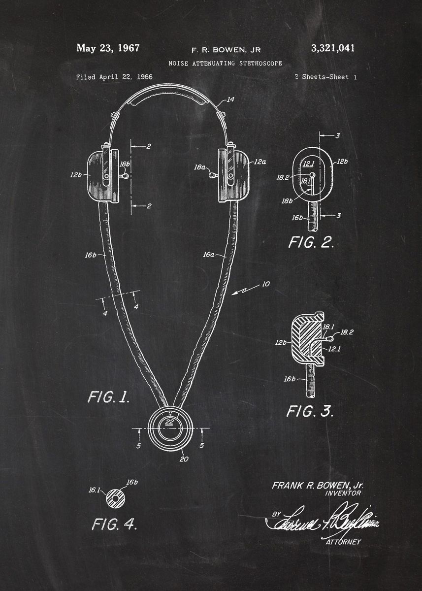 '1966 Stethoscope' Poster by Nicram K | Displate