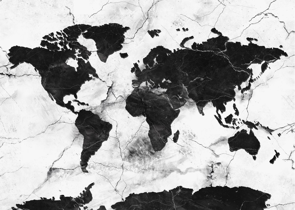 'world map marble' Poster by Bekim Art | Displate
