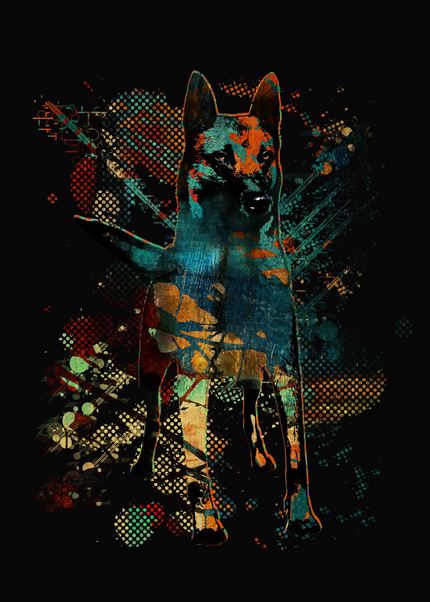 'Malinois - Belgian shepher' Poster, picture, metal print, paint by ...