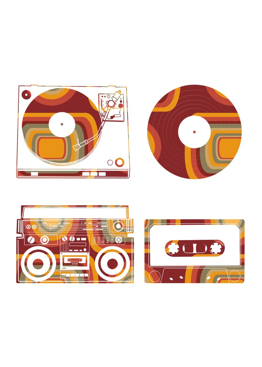 'retro sound 6' Poster by Bekim Art | Displate