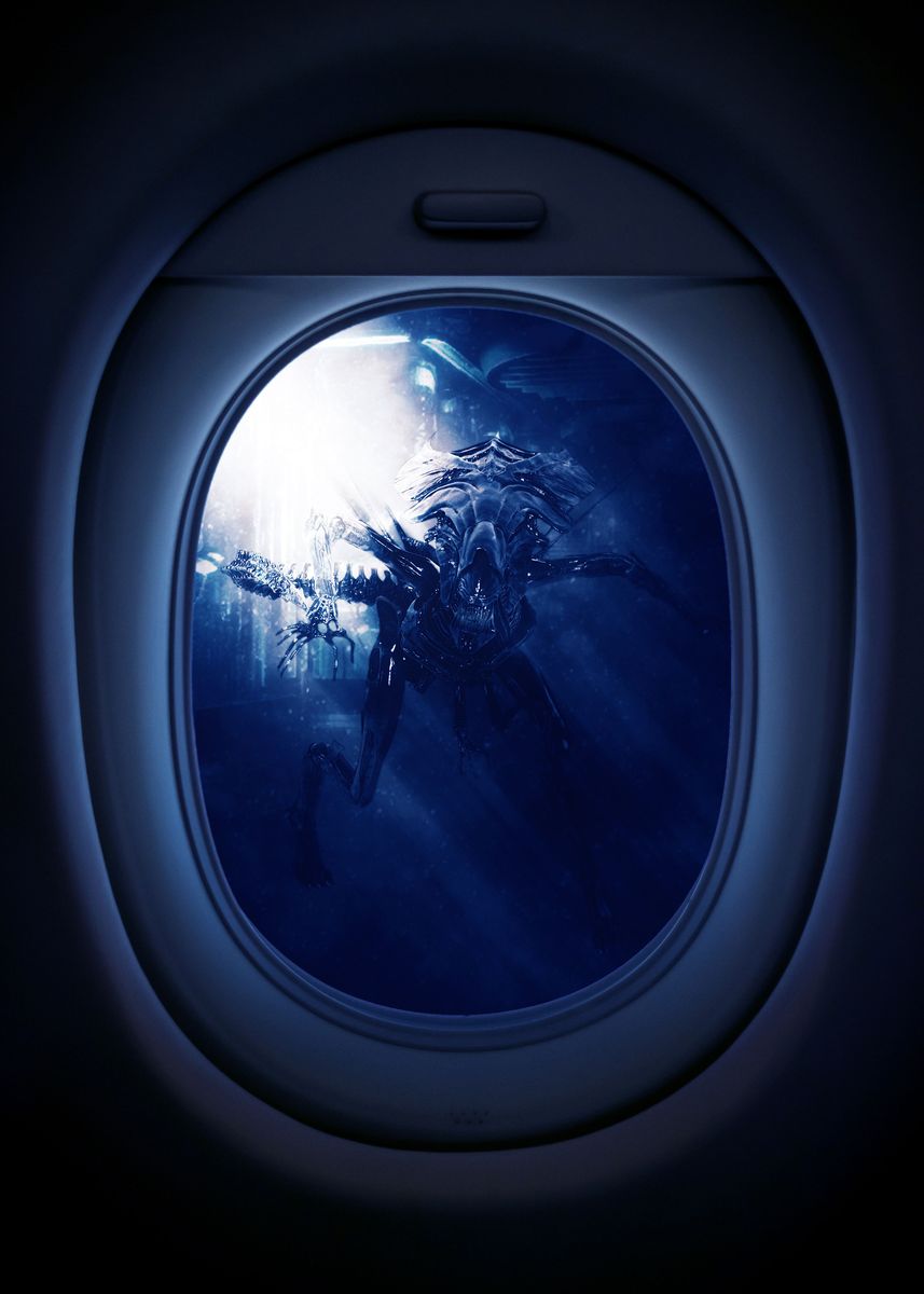 'Alien on your window' Poster, picture, metal print, paint by Gab ...