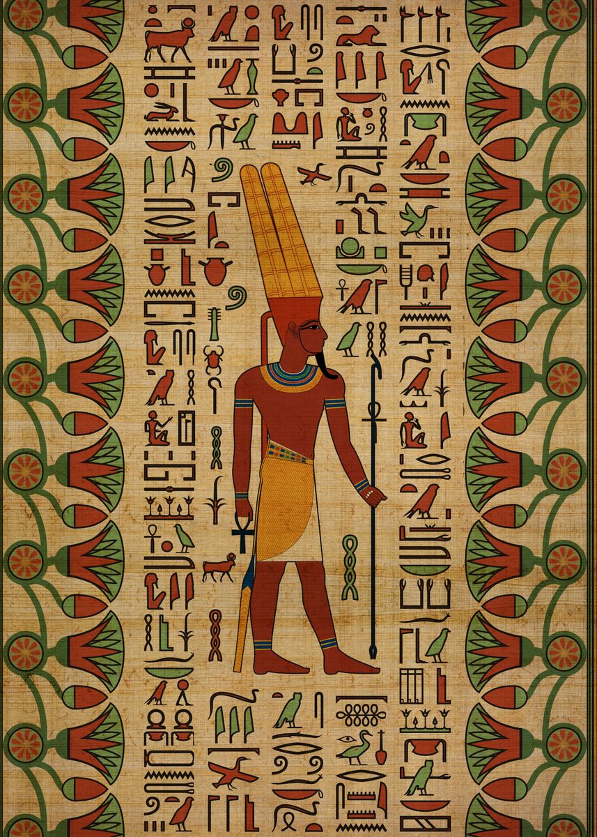 'Egyptian Amun Ra - Amun Re' Poster, picture, metal print, paint by ...