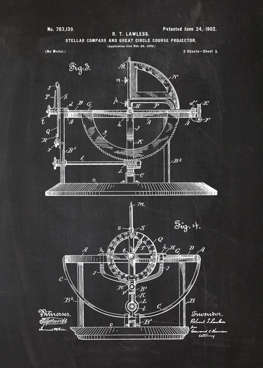 '1902 Stellar Compass' Poster by Nicram K | Displate