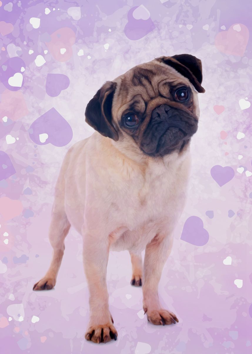 'Pug Dog' Poster by Lioudmila Perry | Displate