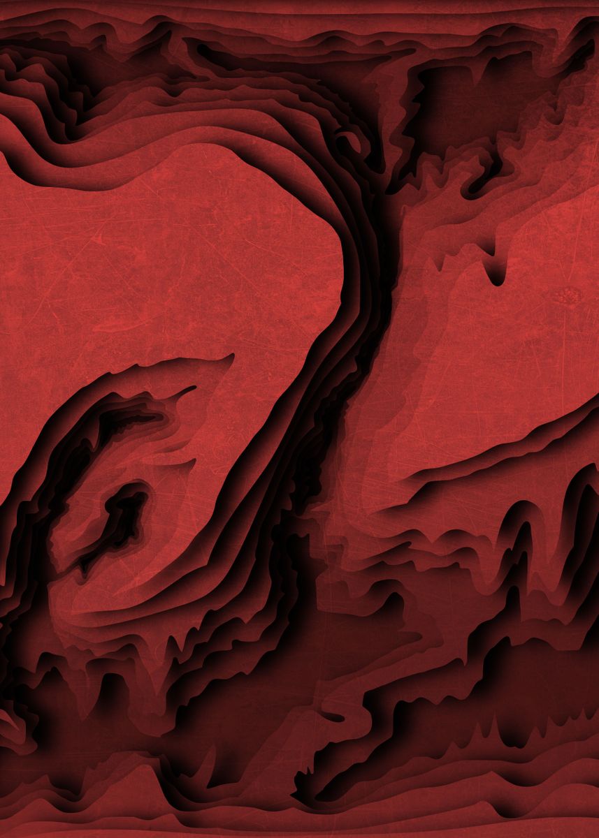 'Red Landscape top view' Poster by GMO Designs | Displate