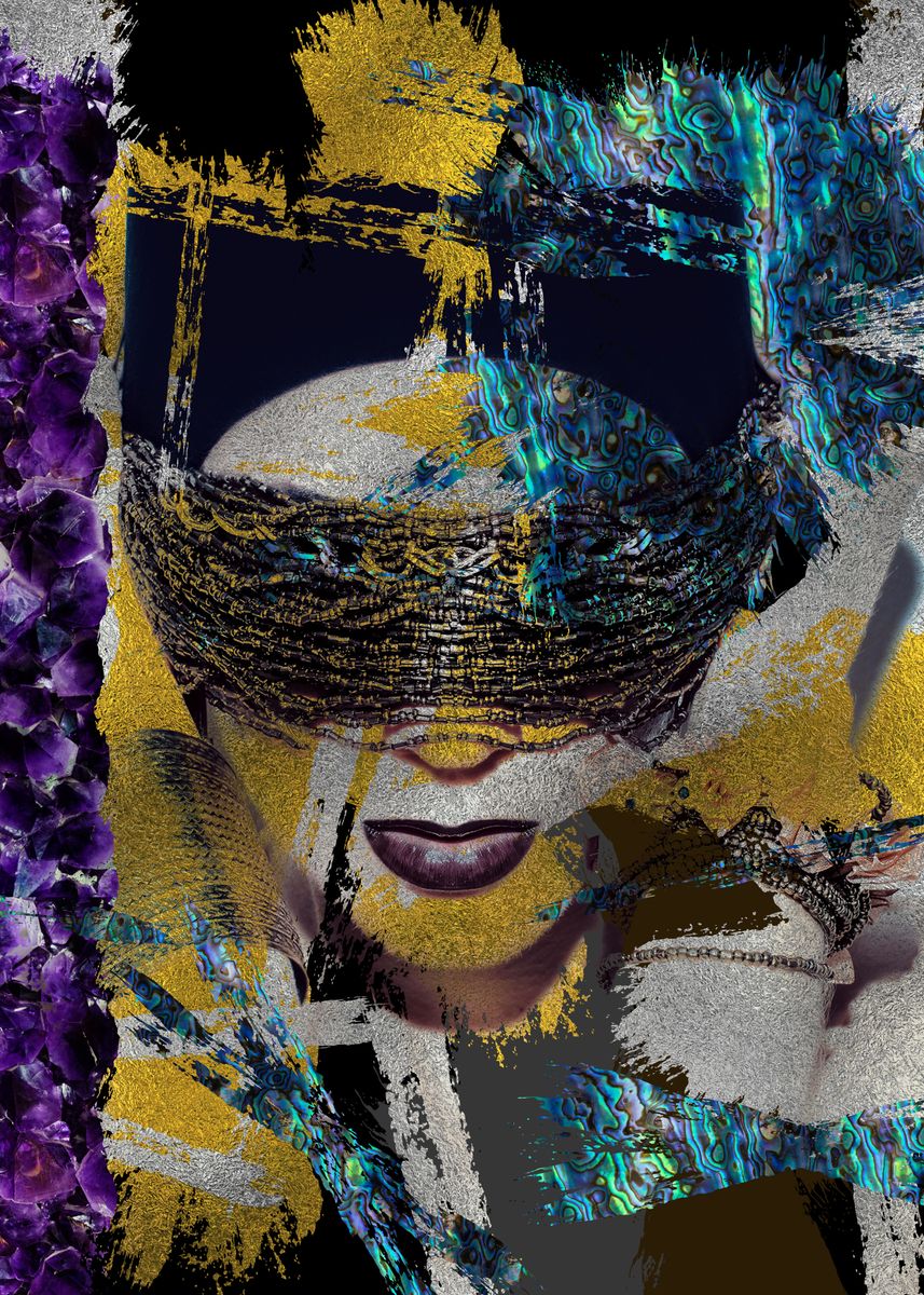 'Composition Female face' Poster by Lioudmila Perry | Displate