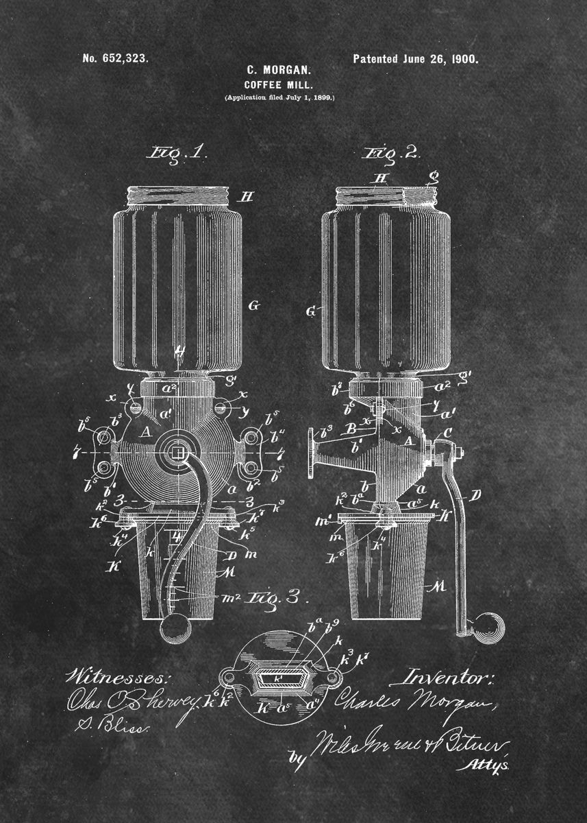 'patent Morgan 1900 Coffee' Poster, picture, metal print, paint by Lion ...