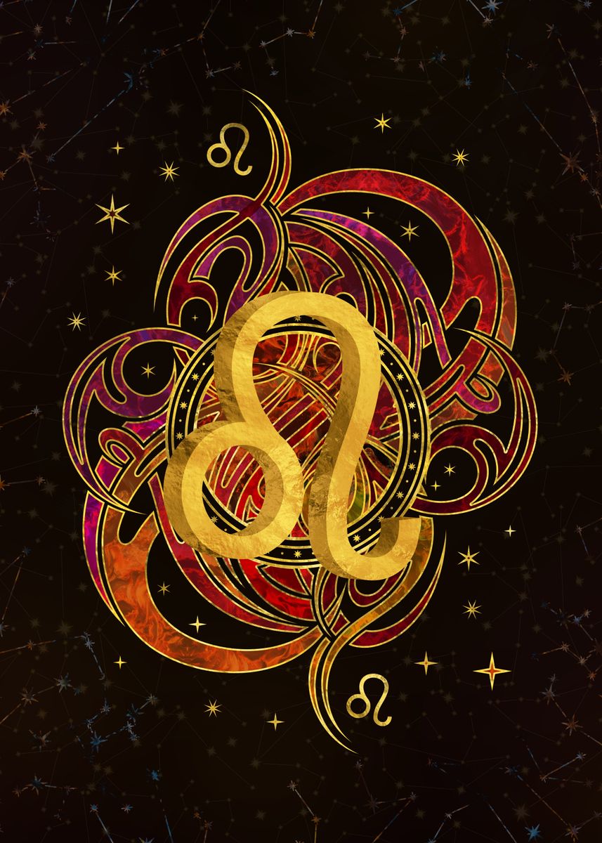 'Leo Zodiac Fire element' Poster, picture, metal print, paint by ...