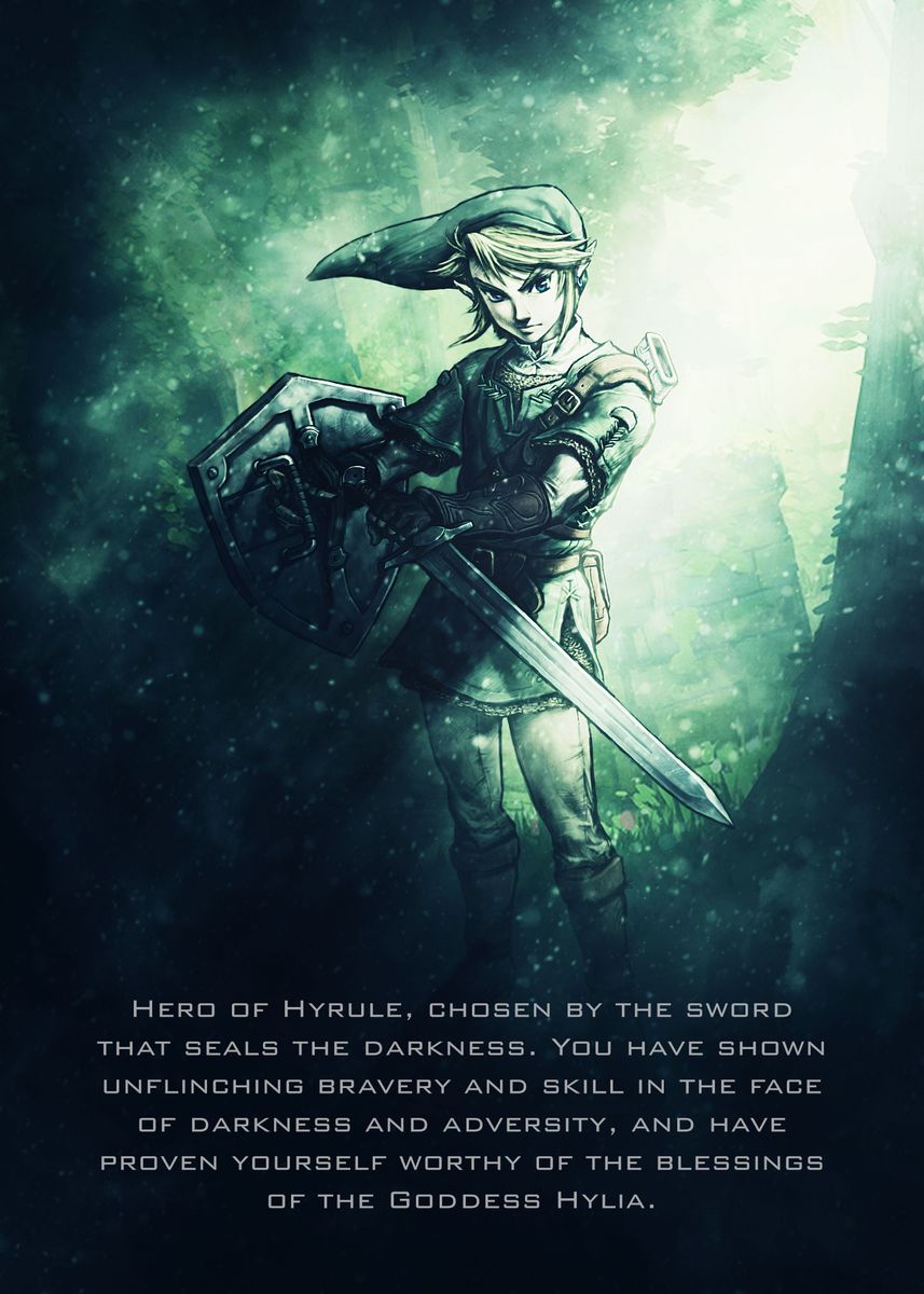 'Legend of Zelda / Tagline ' Poster, picture, metal print, paint by Gab ...