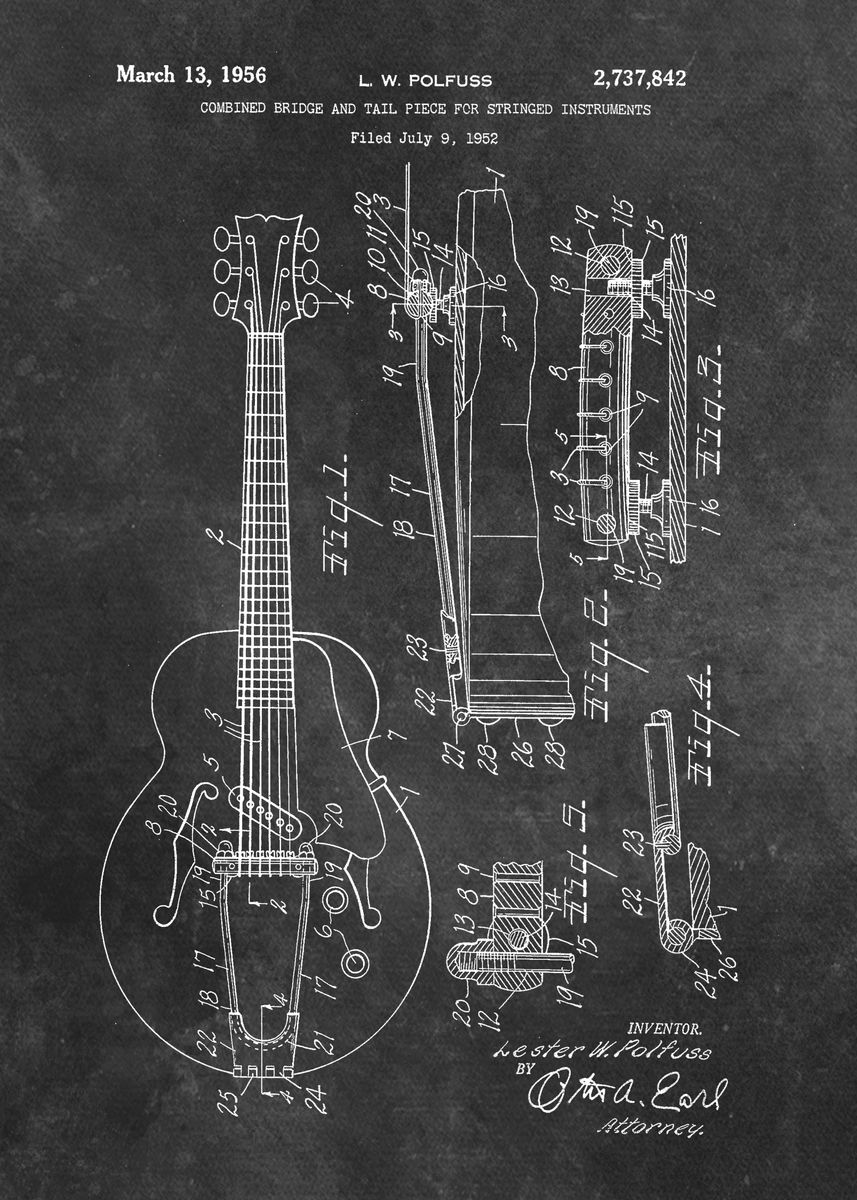 'patent Polfuss 1956 Combin' Poster, picture, metal print, paint by ...