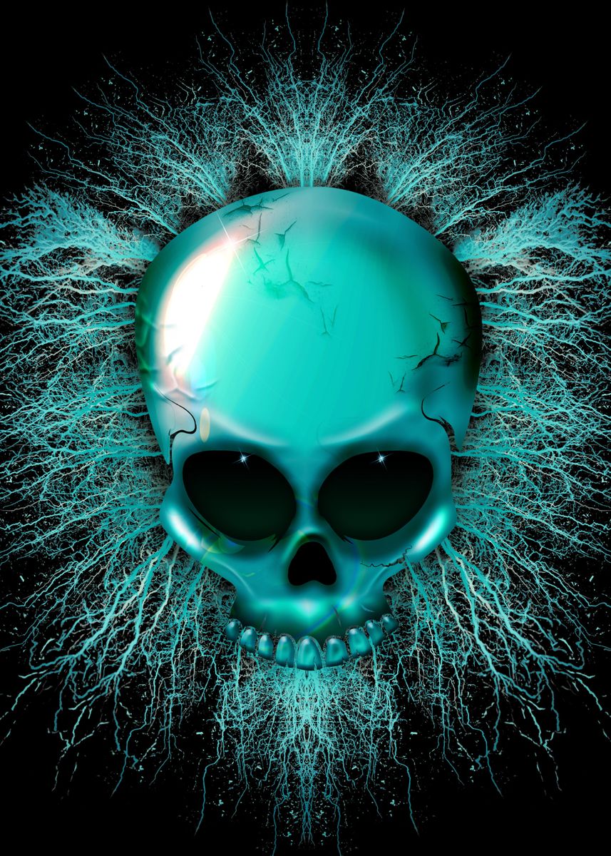 'Skull Ghost Hologram Monst' Poster by Bluedarkat Lem | Displate