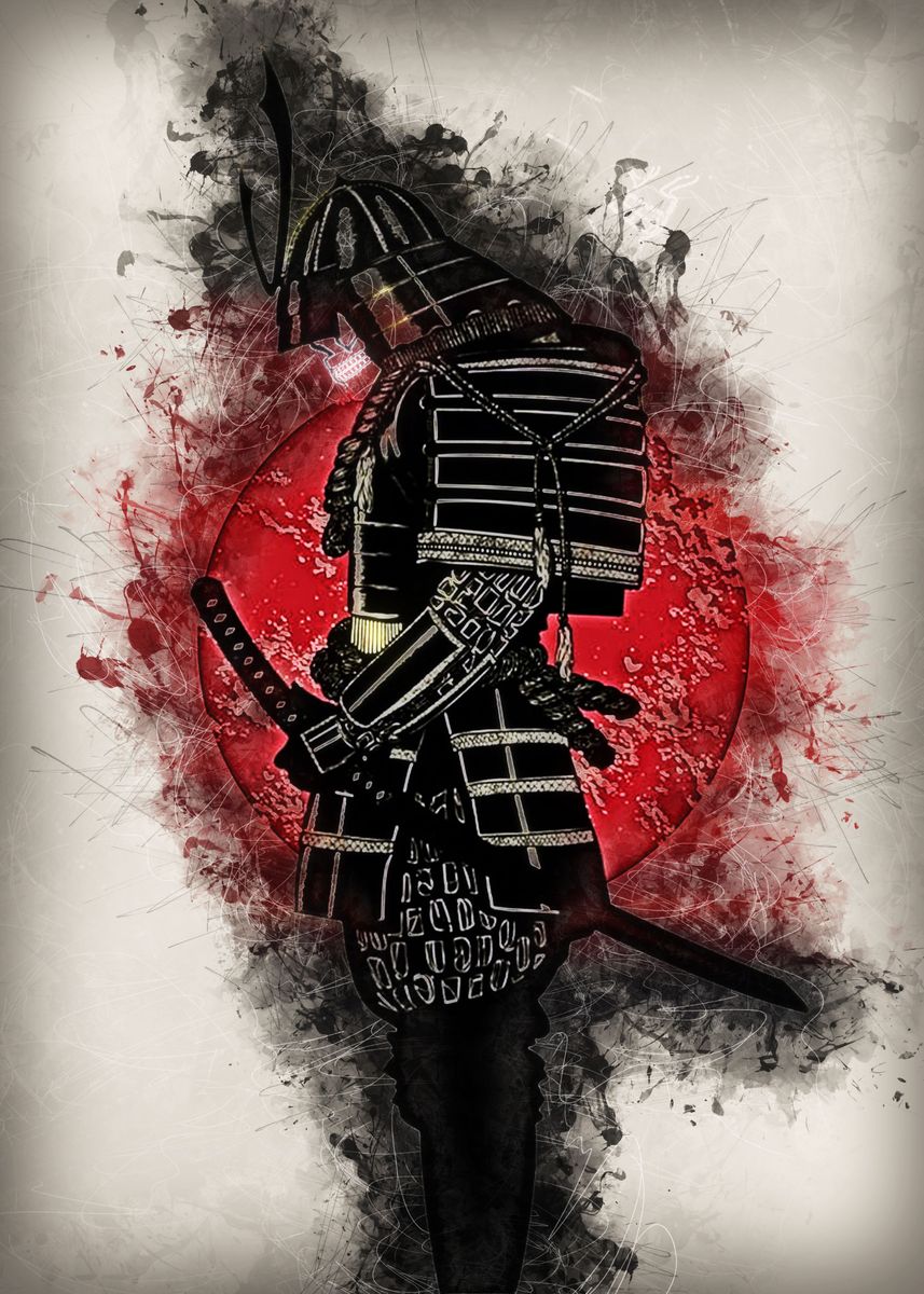 'samurai' Poster, picture, metal print, paint by Trần Văn Dũng | Displate
