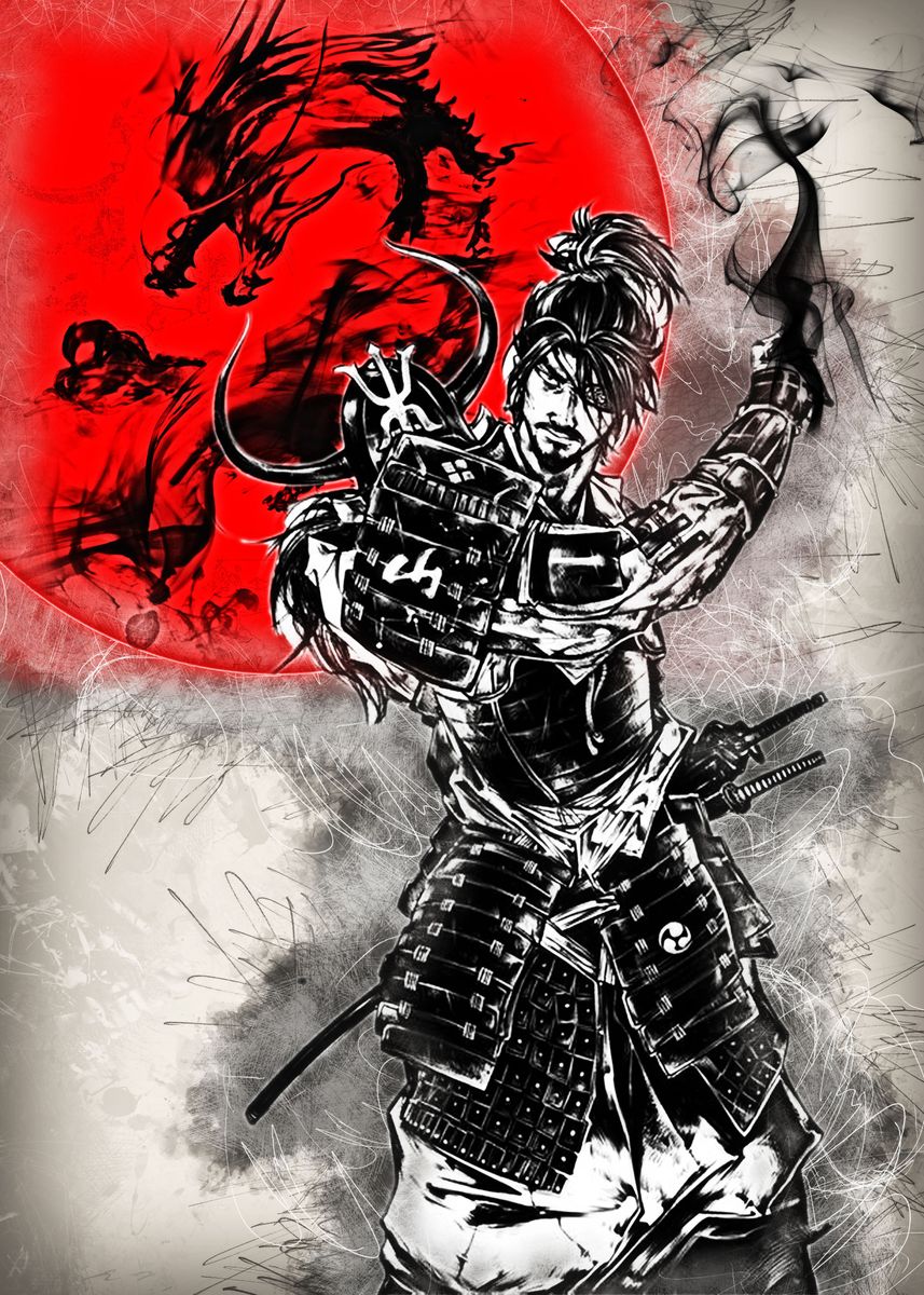 'samurai' Poster by Trần Văn Dũng | Displate