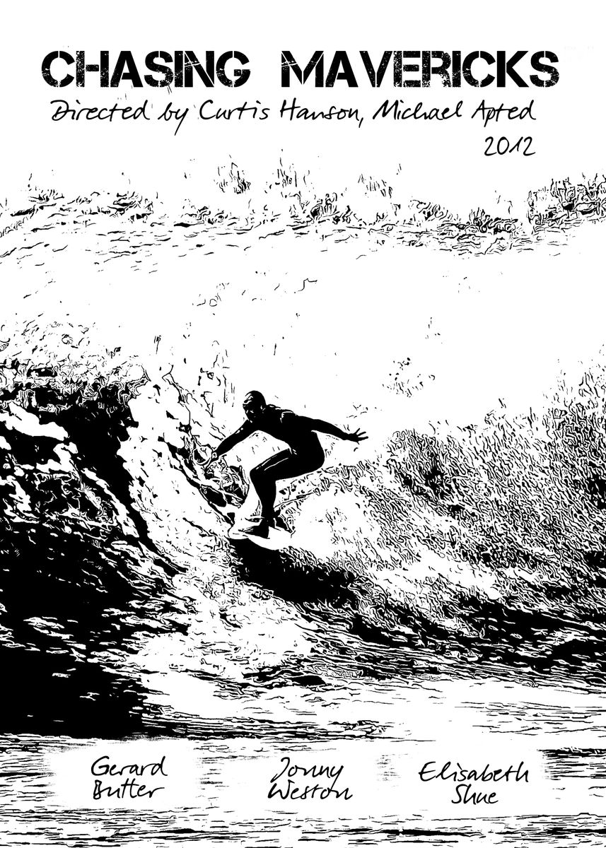 'Chasing Mavericks by Curti' Poster, picture, metal print, paint by ...