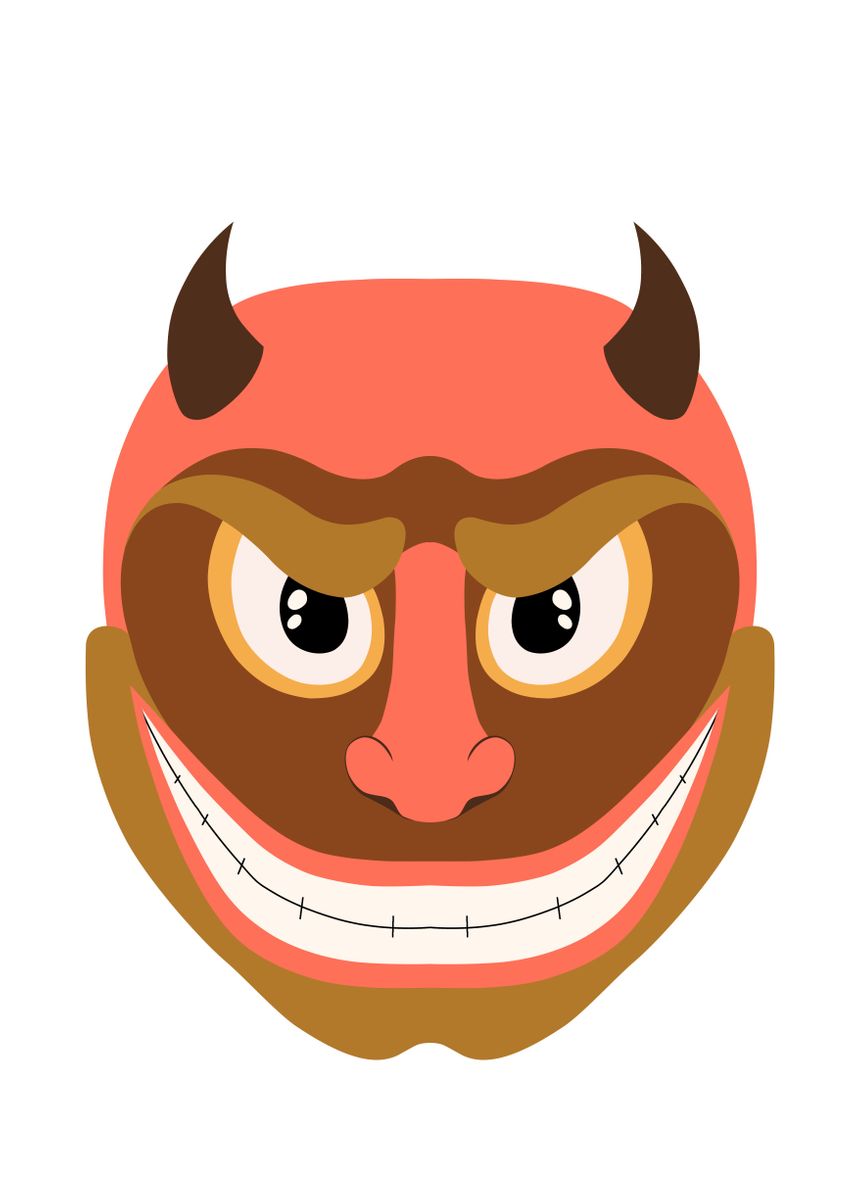 'Demon mask' Poster, picture, metal print, paint by Hanna Mykhalchenko ...