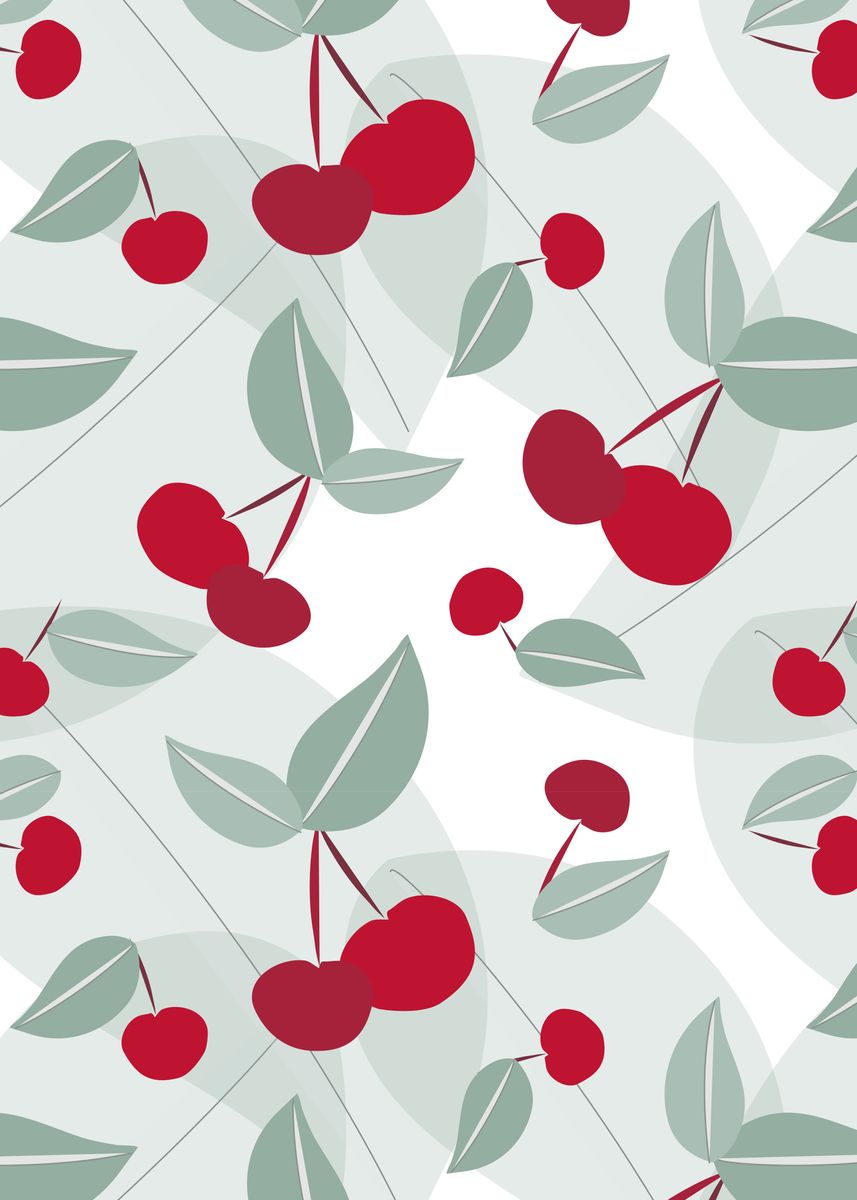 'Cherry Time' Poster, picture, metal print, paint by MIRIMO design ...
