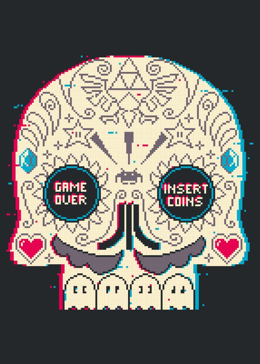 'Gamer Skull' Poster, picture, metal print, paint by gianni corniola ...