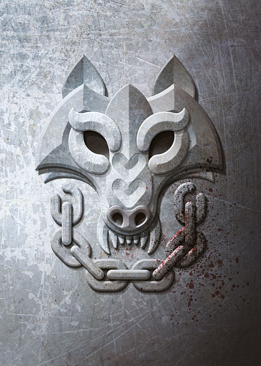 'Fenrir' Poster, picture, metal print, paint by Etienne Rioux | Displate