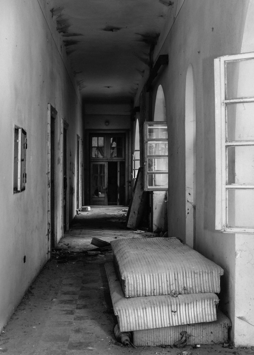 'Old Asylum hallway' Poster, picture, metal print, paint by Alexandra ...