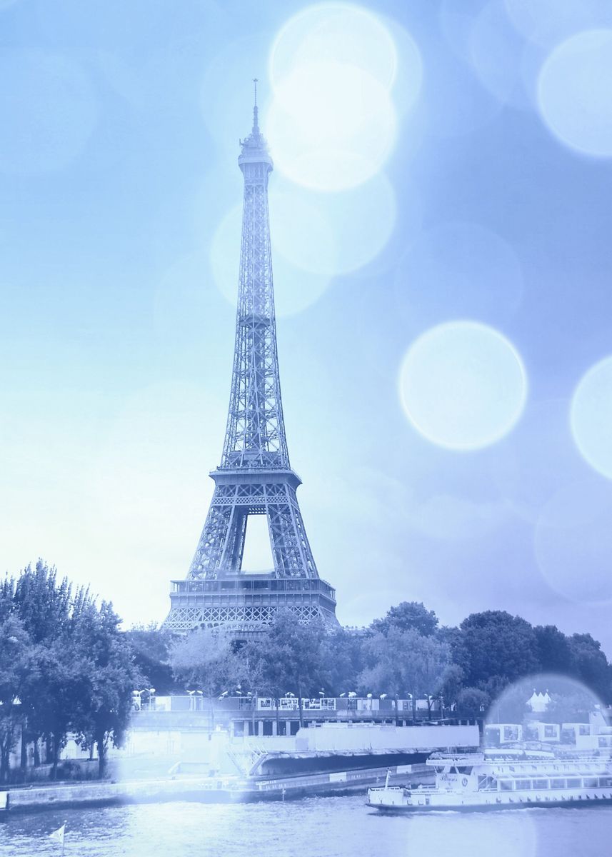 'Romantic Paris Blue' Poster, picture, metal print, paint by ...