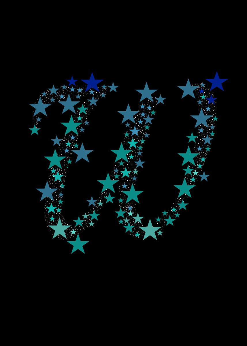 'W - Blue Stars' Poster by Caroline Eley | Displate