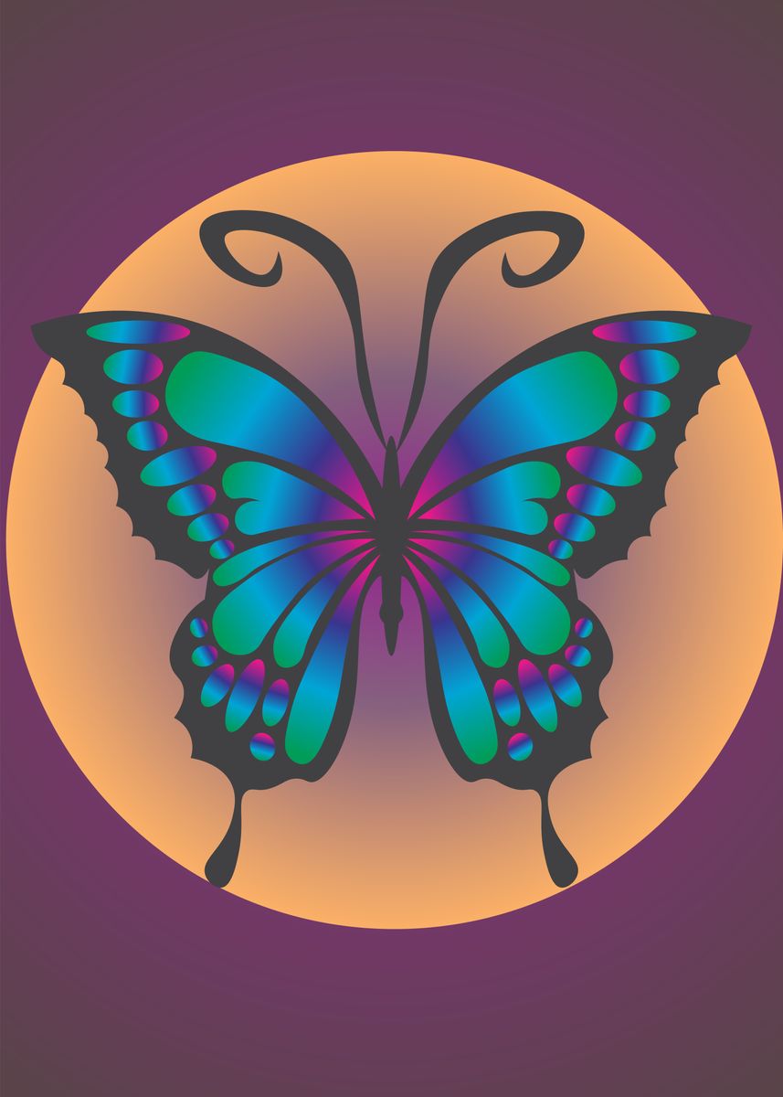 'Colorful Butterfly' Poster, picture, metal print, paint by TopCat ...