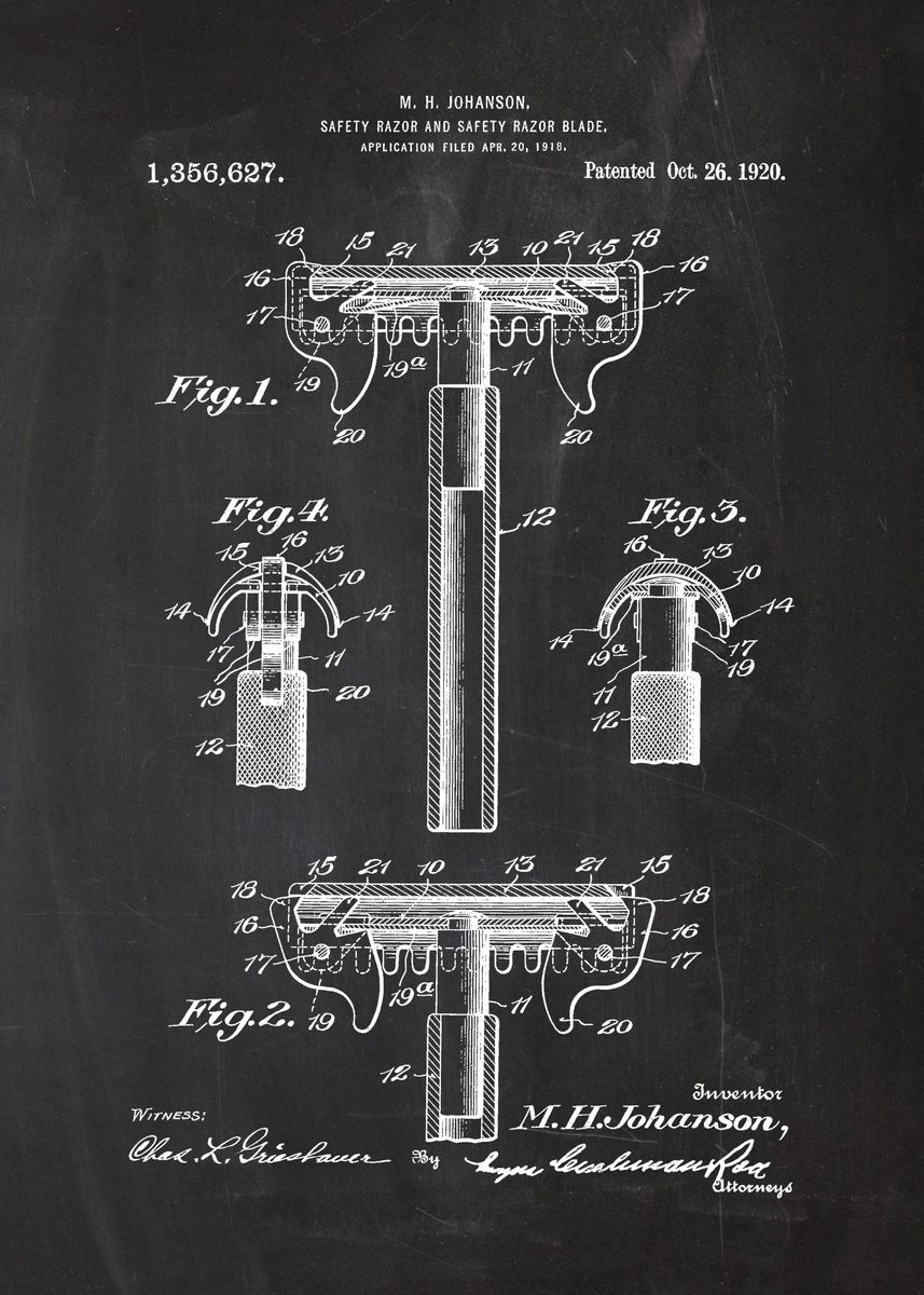 'Safety Razor and Blade' Poster, picture, metal print, paint by Nicram ...