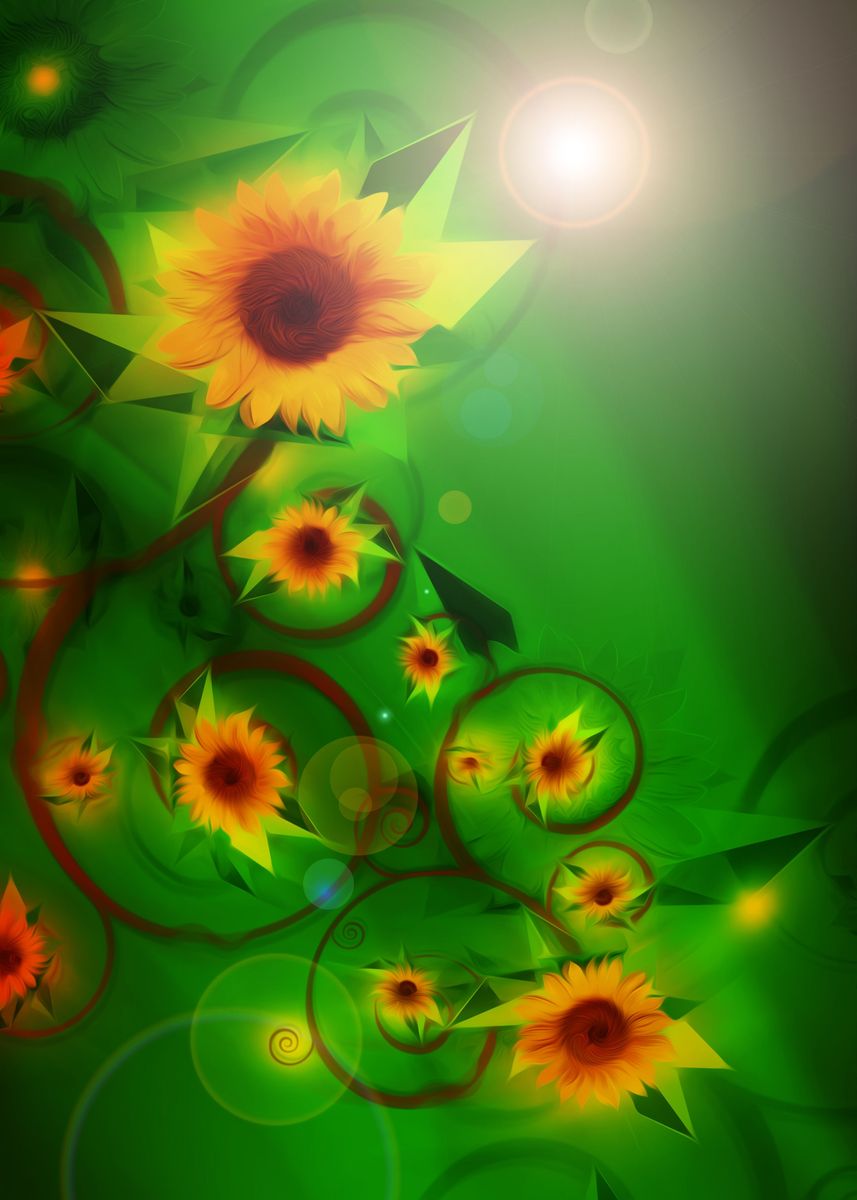 'Sunflower | Alpha' Poster, picture, metal print, paint by Markuzzel ...