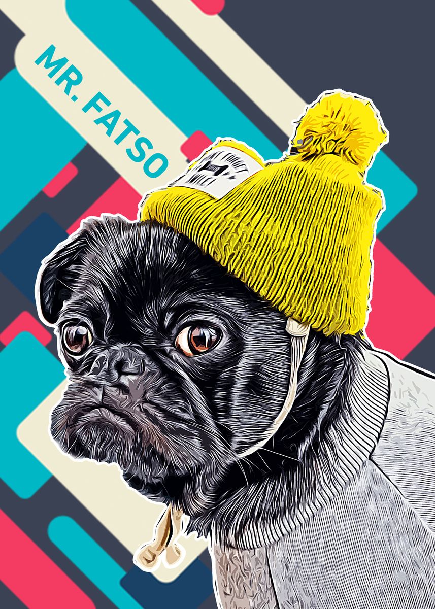 'Mr. Fatso Pug' Poster, picture, metal print, paint by Mhandy Alfonso ...