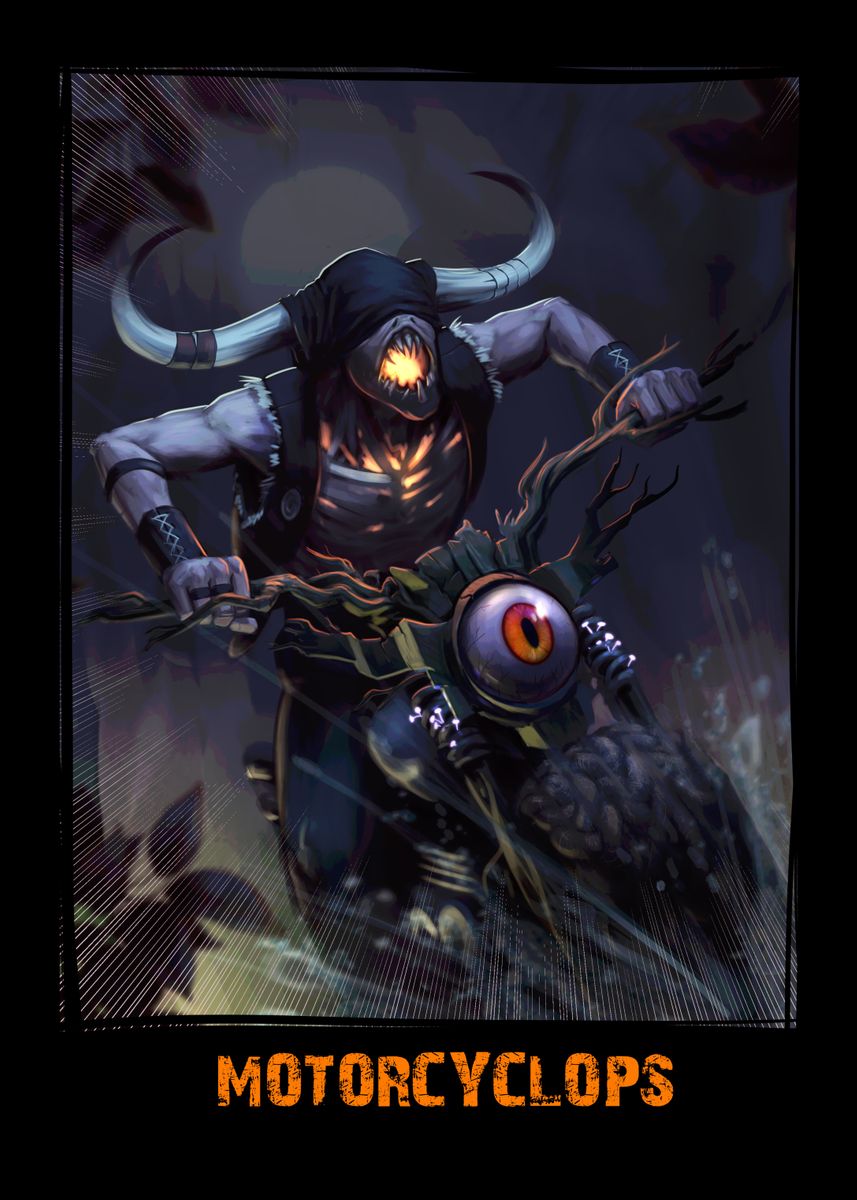 'Motorcyclops' Poster by Victor Ulloa | Displate