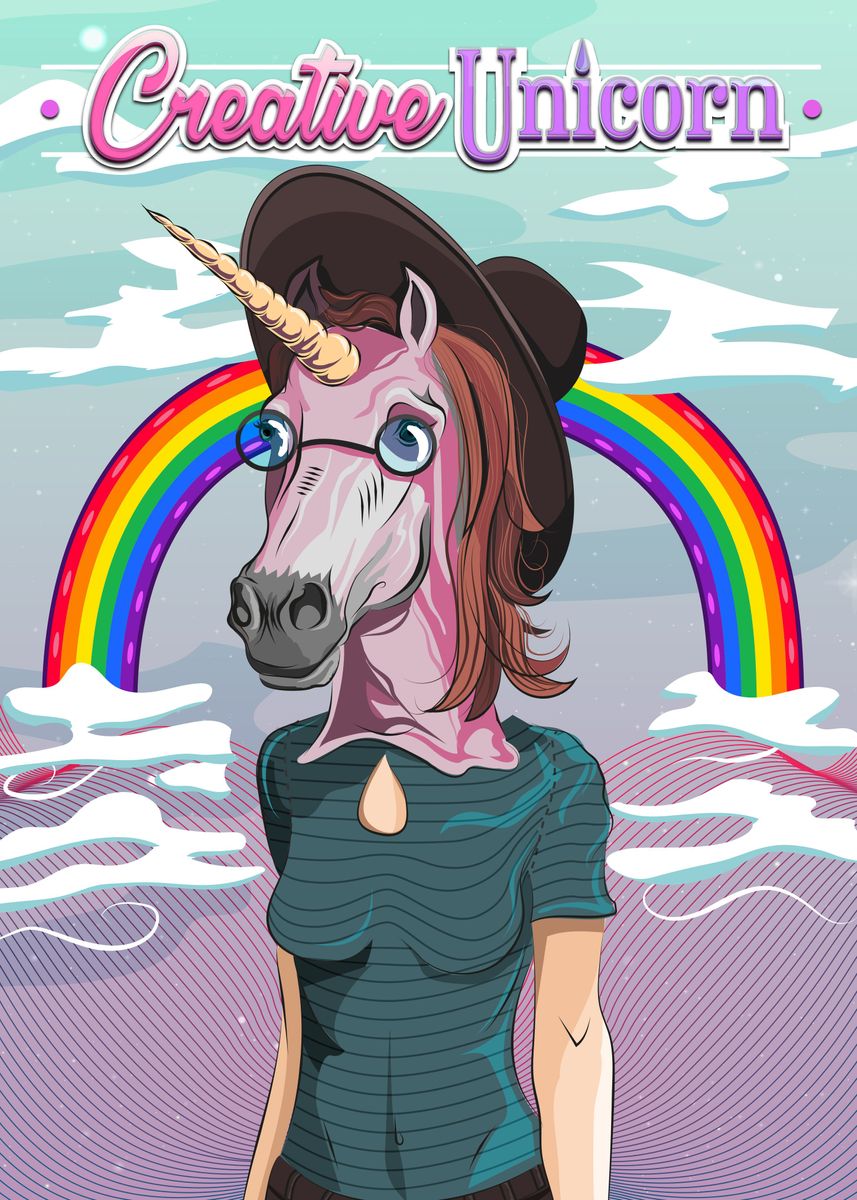 'Creative Unicorn' Poster, picture, metal print, paint by Luis Ranero ...