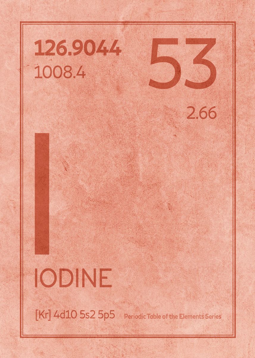 'Iodine Chemical Symbol' Poster, picture, metal print, paint by Design ...